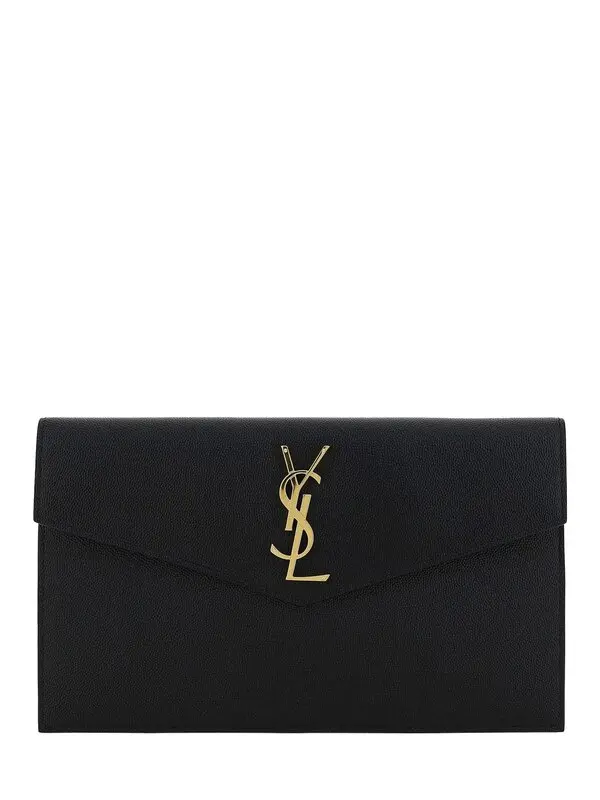 Saint Laurent Leather Pochette - Black