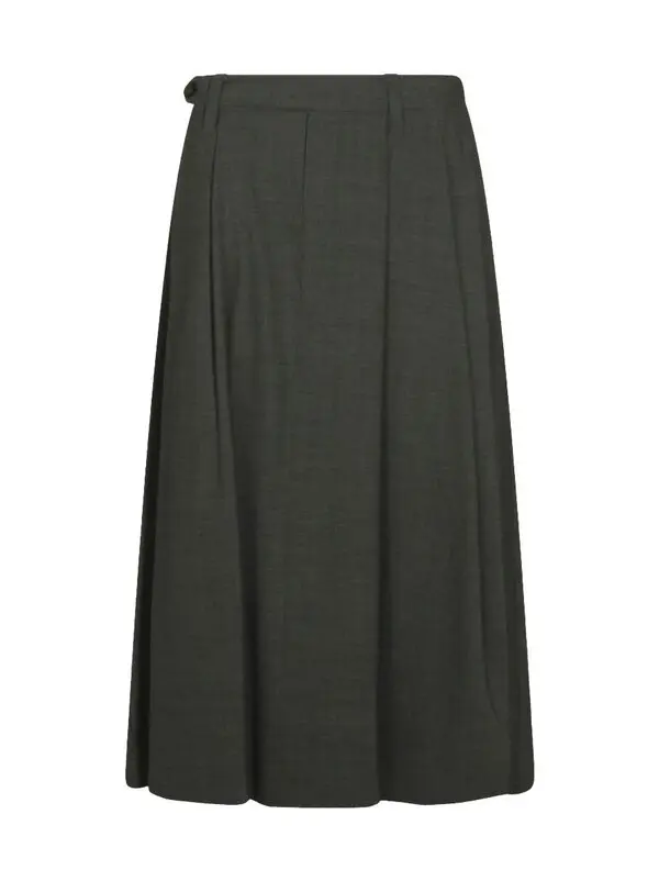 Brunello Cucinelli Wool Blend Midi Skirt - Multicolor