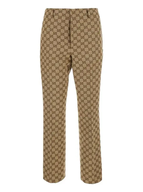 Gucci Monogram Tech Fabric Straight Leg Pants - Multicolor