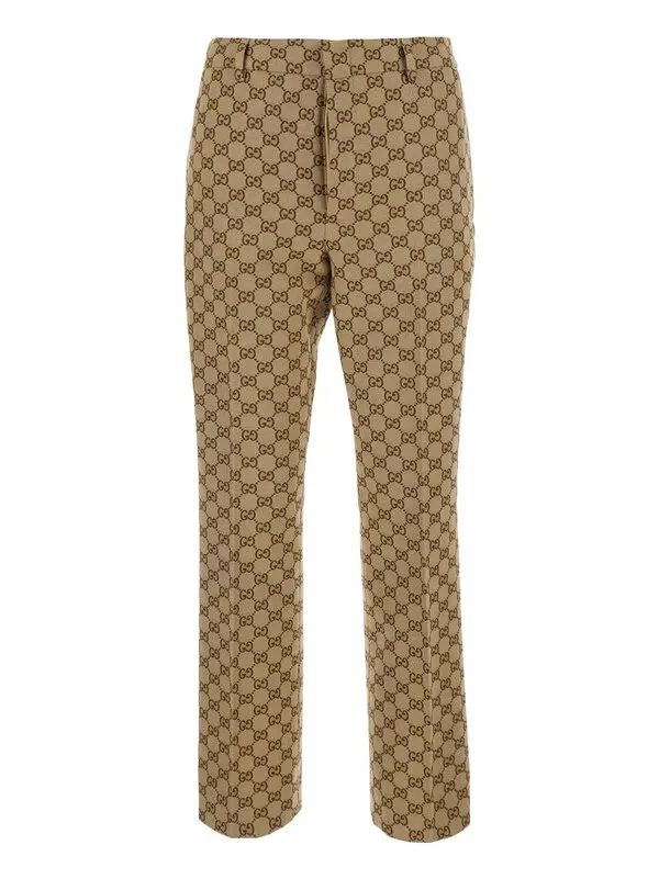 Gucci Monogram Tech Fabric Straight Leg Pants - Multicolor