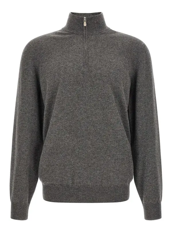 Brunello Cucinelli Cashmere Half-zip Sweater - Gray