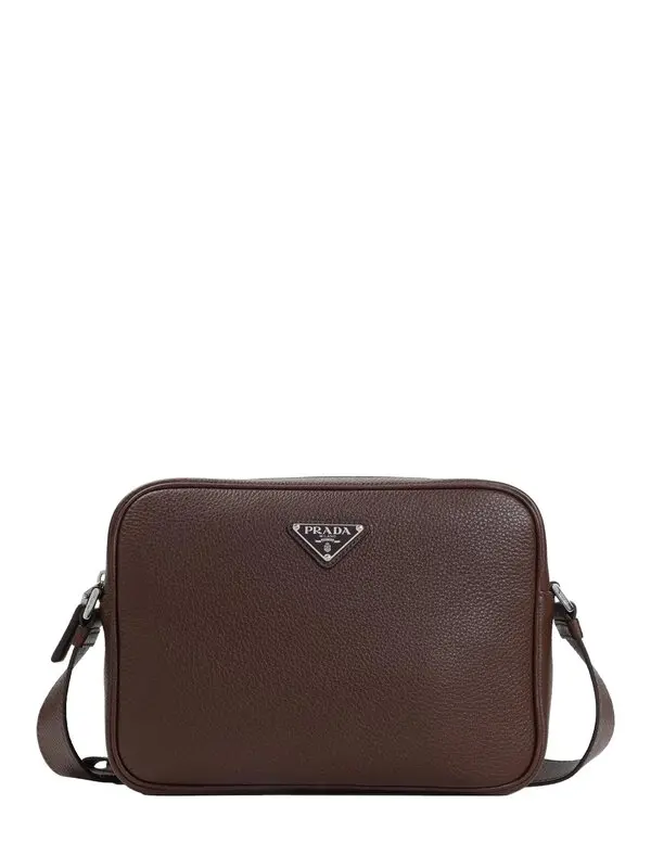 Prada Calf Leather Cross Body Bag - Brown