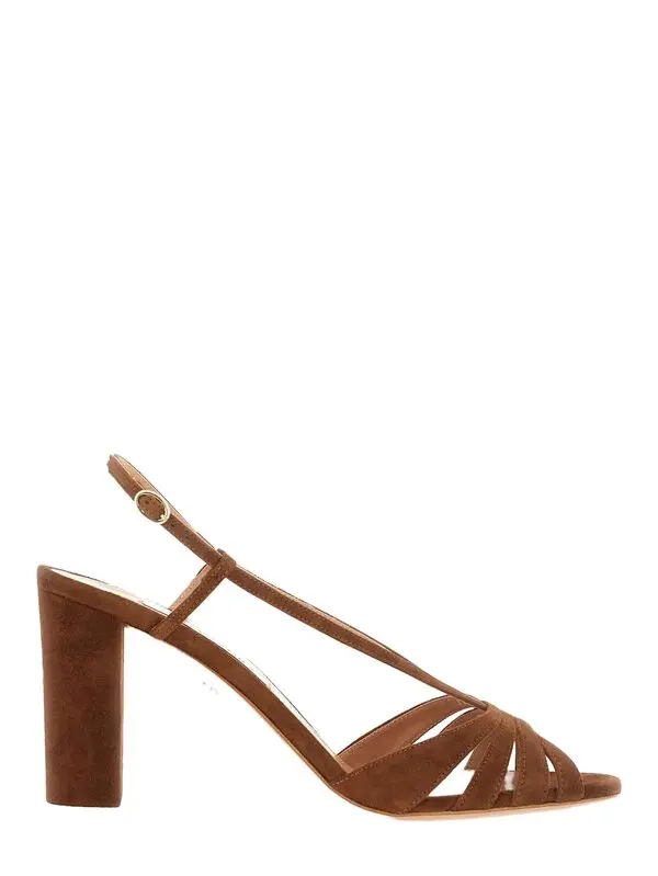 AQUAZZURA Suede Block Heel Mules - Multicolor