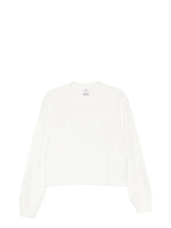 Casablanca Jersey Embroidered Logo Sweatshirt - Cream