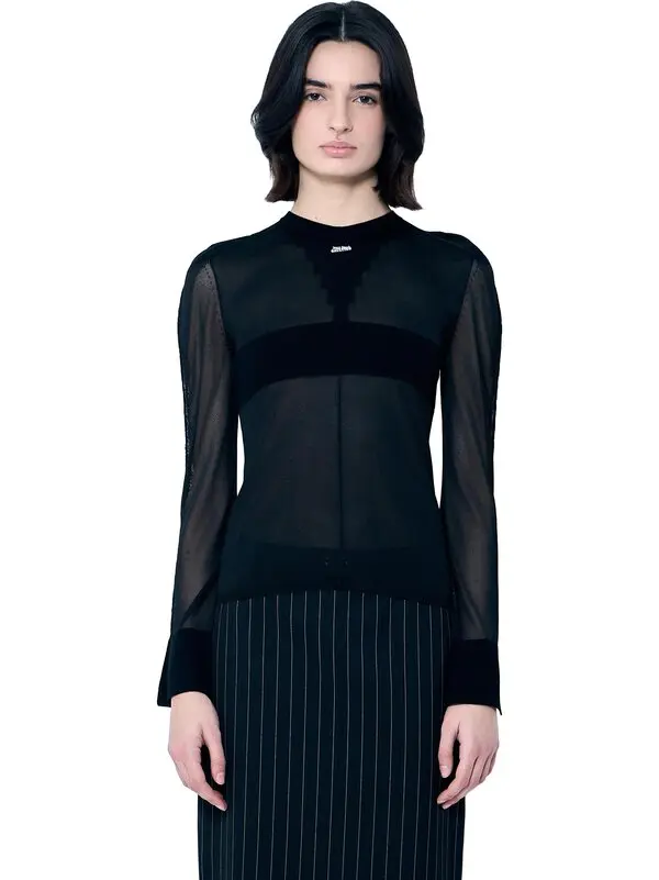 JEAN PAUL GAULTIER Open-knit Logo Sweater - Black