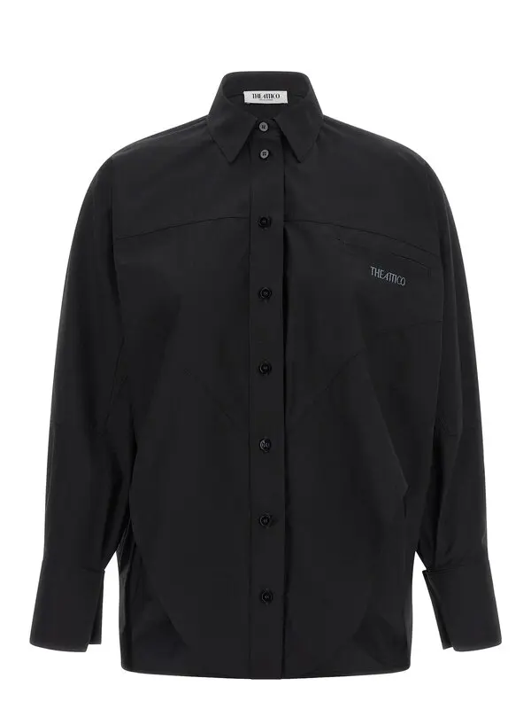 Attico Shaped Hem Shirt - Black