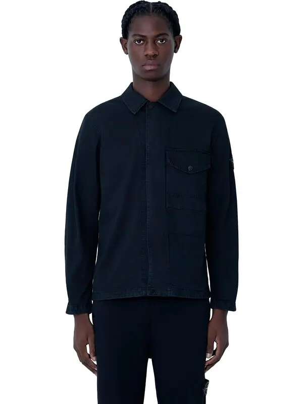 Stone Island Logo Patch Shirt - Black