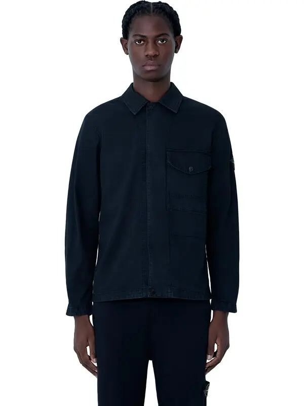 Stone Island Logo Patch Shirt - Black
