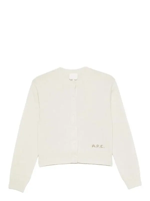 A.p.c. Wool Knit Cardigan - Cream