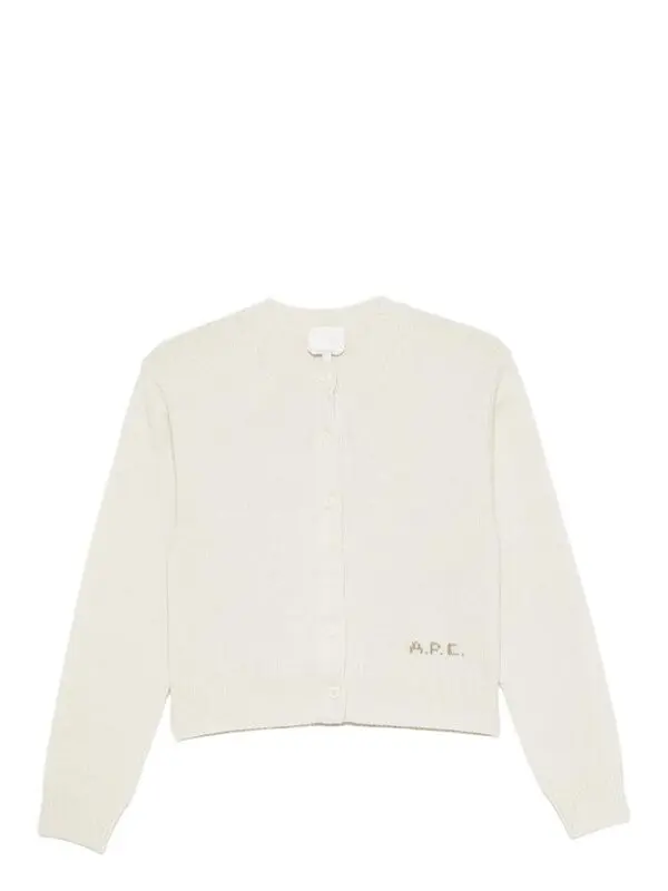 A.p.c. Wool Knit Cardigan - Cream
