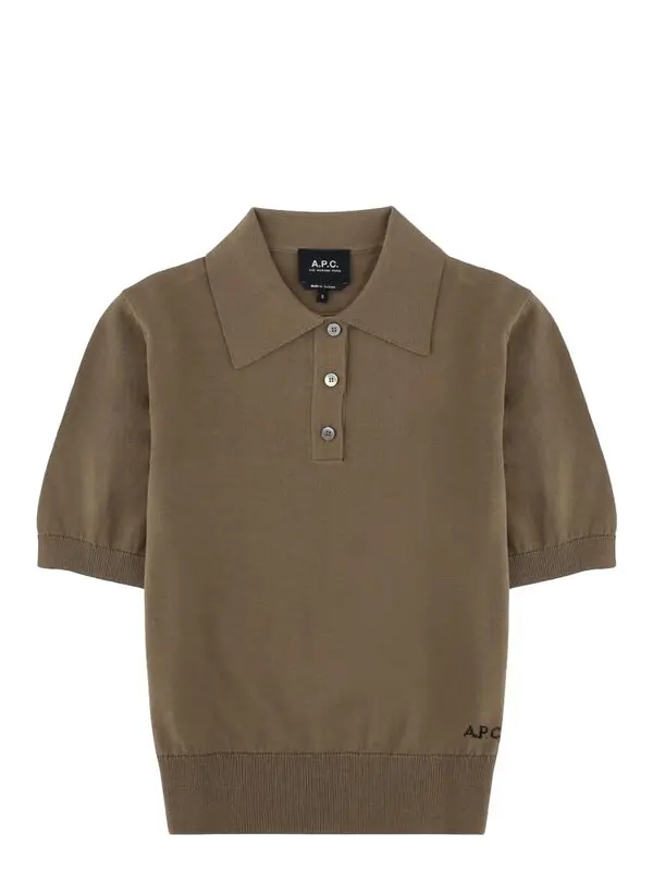A.p.c. Logo Polo Shirt - Brown