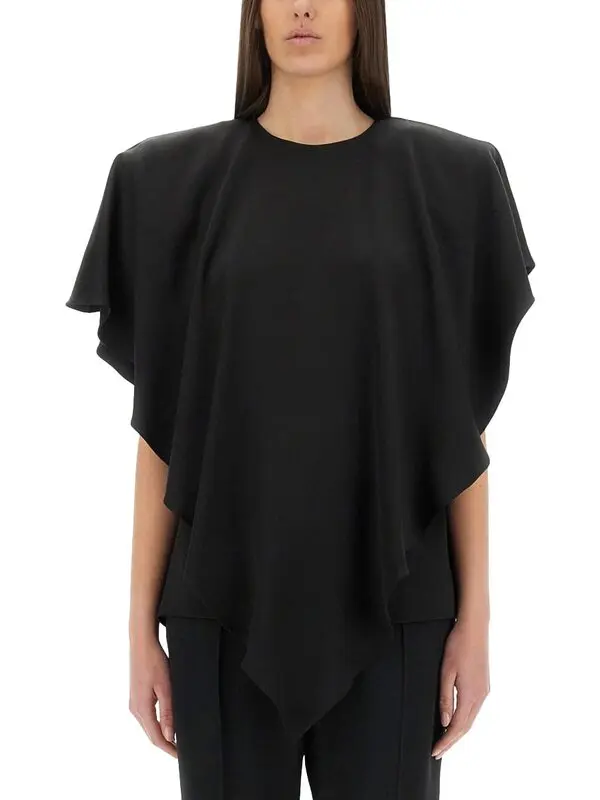 Stella McCartney Draped Cape Effect Top - Black