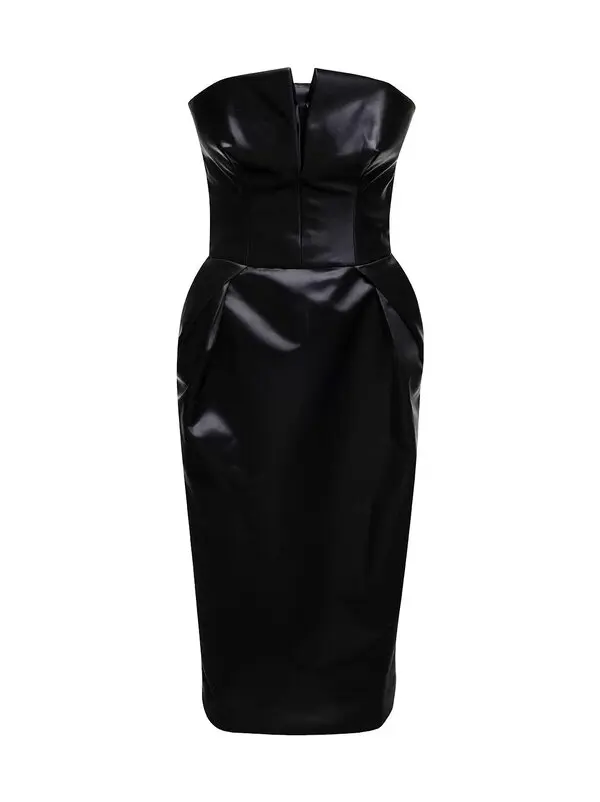 MAISON MARGIELA Back Sleeveless Bustier Midi Dress In Acetate - Multicolor