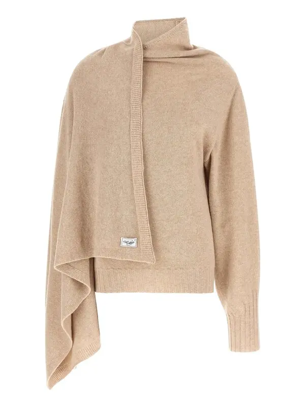 Attico Sweater With Scarf - Cream