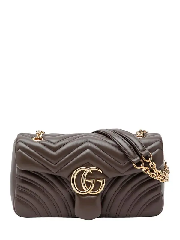 Gucci Gg Marmont Leather Shoulder Bag - Brown