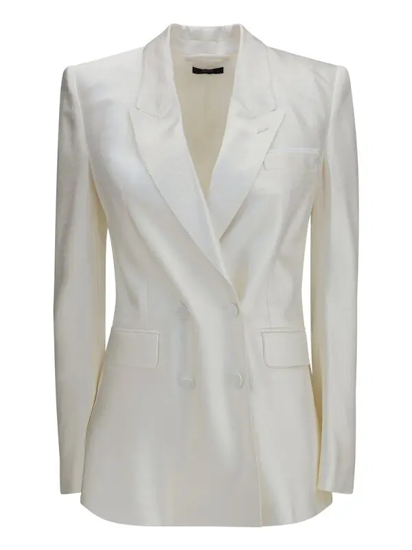 TOM FORD Polka-dot Satin Double-breasted Blazer - Multicolor
