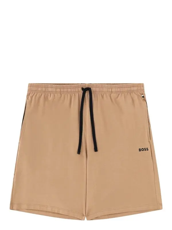 BOSS Shorts With Logo - Cream