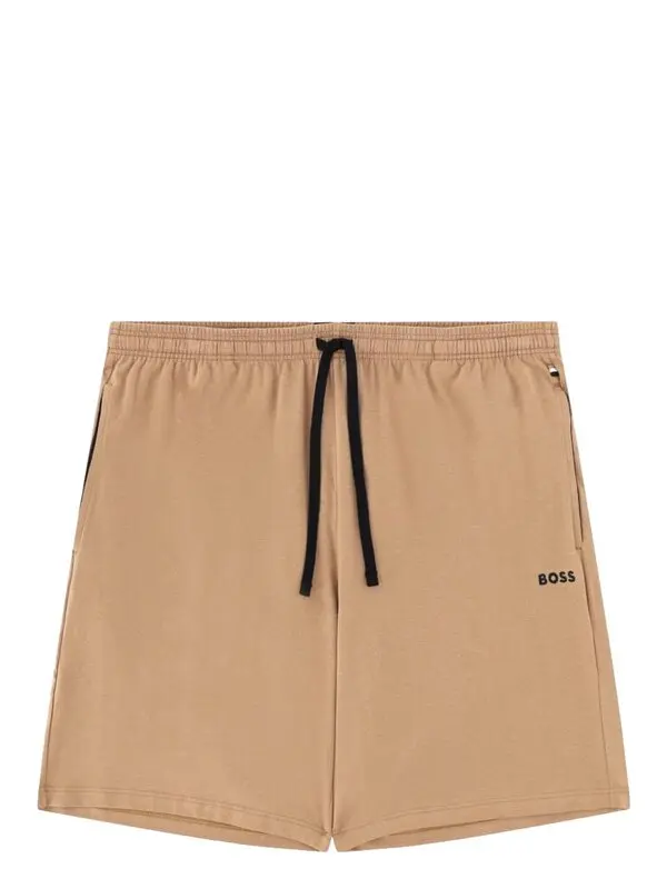 BOSS Shorts With Logo - Cream