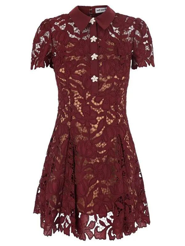 SELF-PORTRAIT Mini Dress With Lace Details - Multicolor