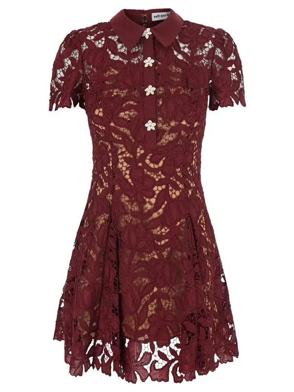 SELF-PORTRAIT Mini Dress With Lace Details - Multicolor