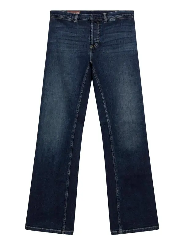 Gucci Cotton Denim Web Tape Trousers - Blue