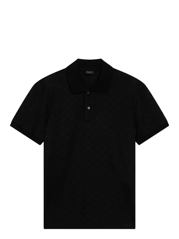 Gucci Gg Jacquard Technical Jersey Polo Shirt - Black