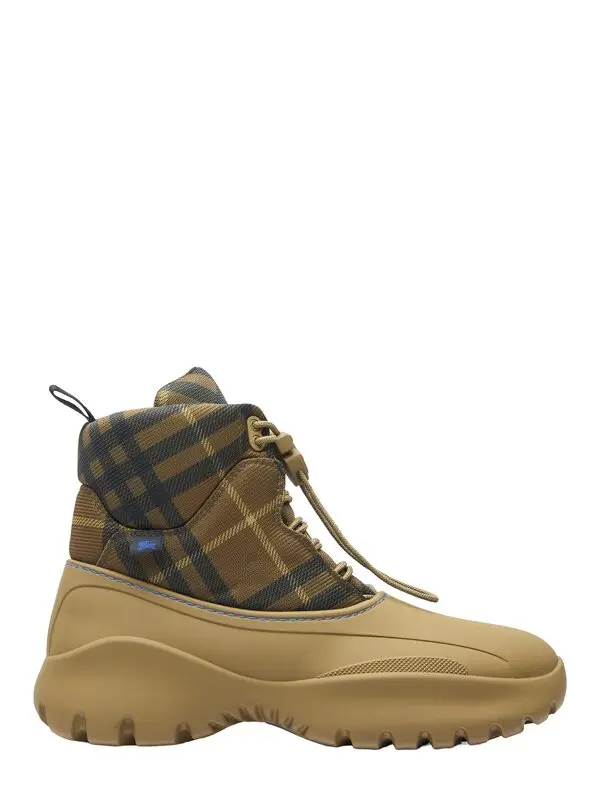 Burberry Check Scoot Trek Boots - Green