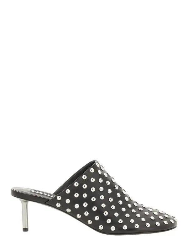 JIL SANDER Nappa Leather Mules With Studs - Black