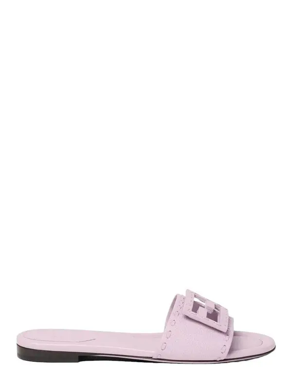 Fendi Baguette Leather Flat Sandals - Multicolor