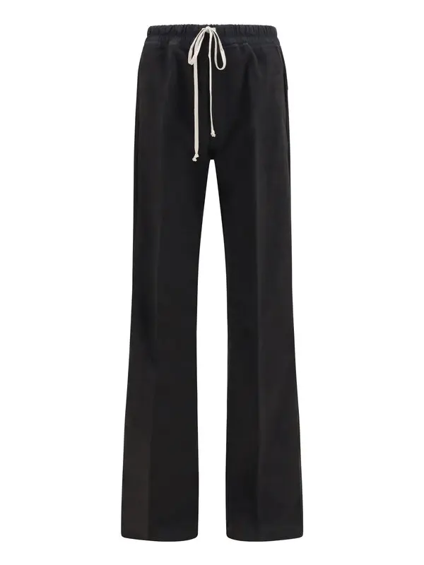Rick Owens Dietrich Drawstring Pants In Brushed Twill - Black
