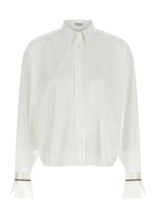 Brunello Cucinelli Shiny Cuffs' Shirt - White