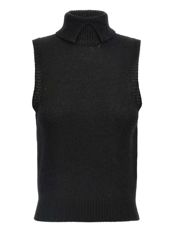 Prada Cashmere Turtleneck Vest - Black