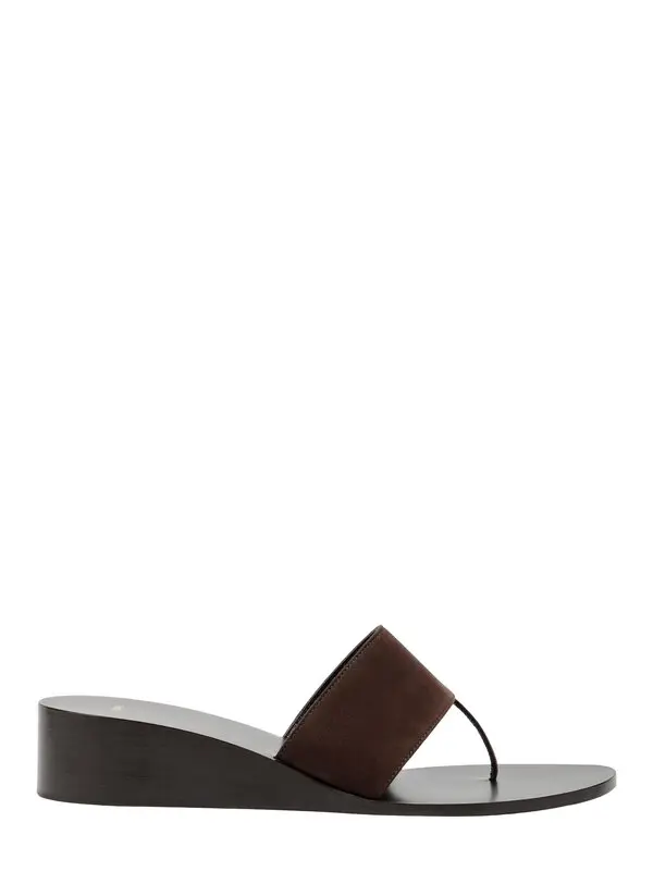 JUDE High-heel Suede Flip-flops - Brown