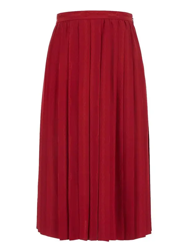 Gucci Pleated Chain Gg Motif Silk Skirt - Multicolor