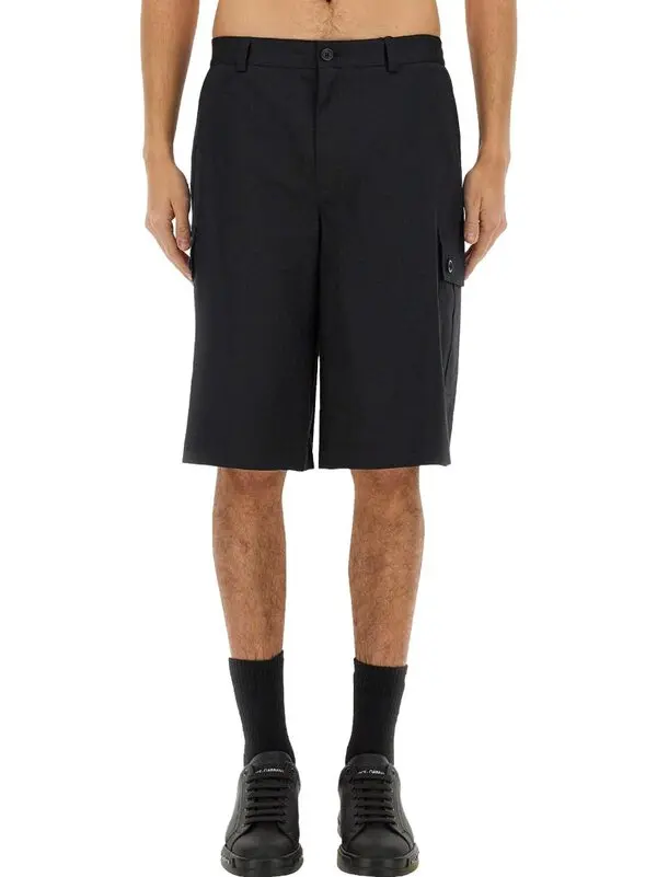 Dolce & Gabbana Cotton Cargo Bermuda Shorts - Black