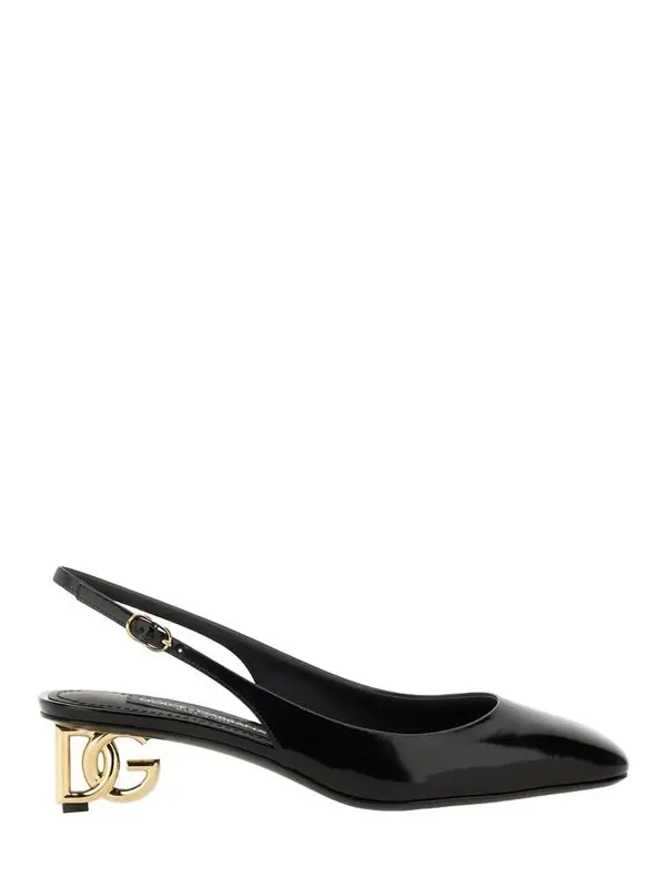 Dolce & Gabbana Patent Leather Slingback - Black