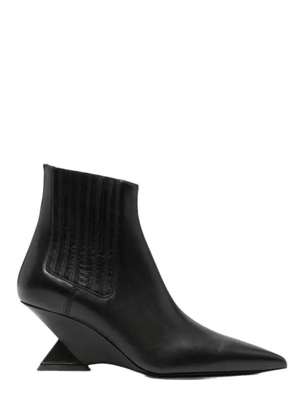 Attico Leather Wedge Heel Shoes - Black