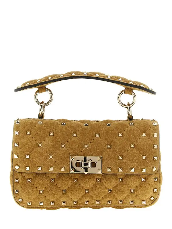 Valentino Garavani Valentinog Shoulder Bag. 'rockstudspike' Small - Cream