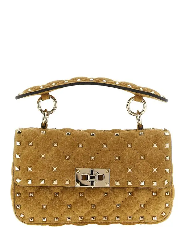 Valentino Garavani Rockstud Spike Small Shoulder Bag - Cream
