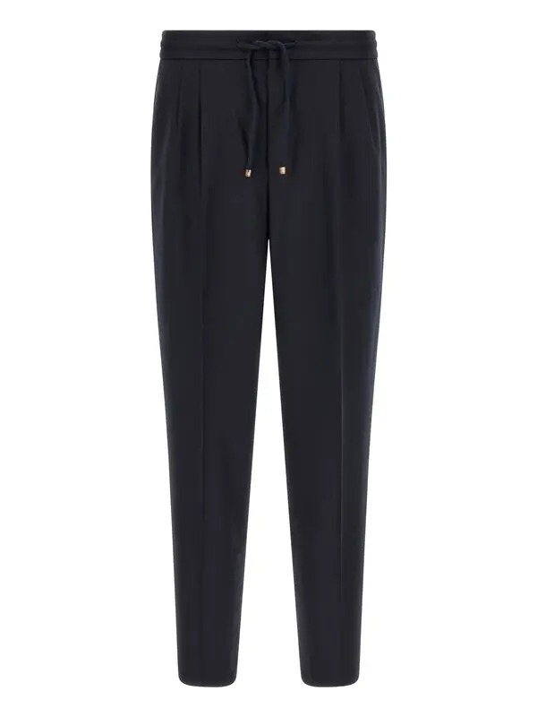 Brunello Cucinelli Wool Flannel Trousers - Blue