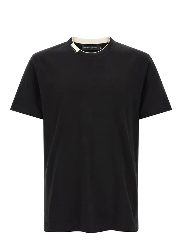 Dolce & Gabbana Double-layer Collar T-shirt - Black