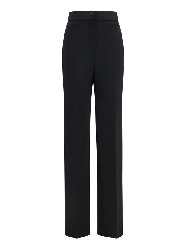 Valentino Garavani Wool Flare Pants - Black