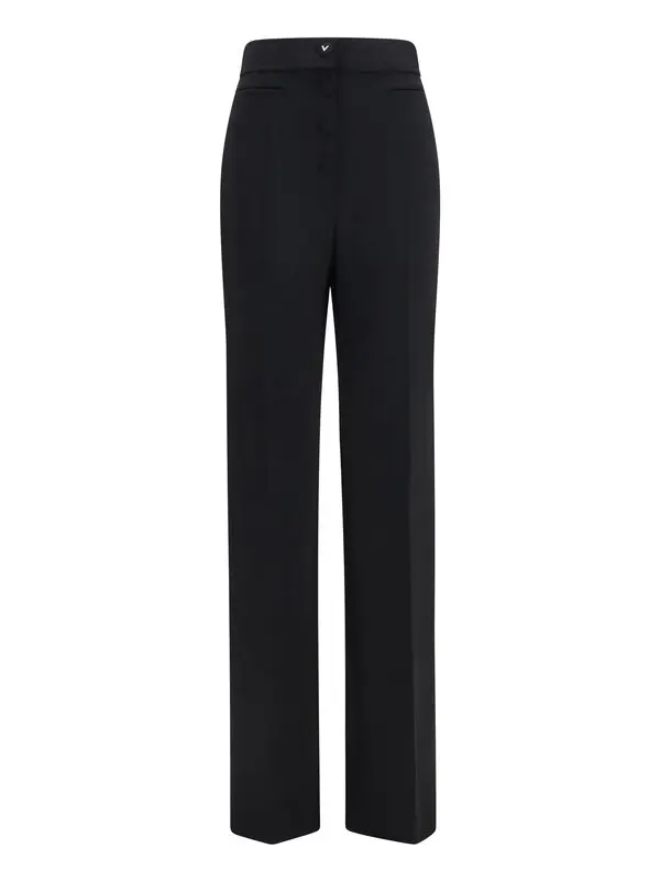 Valentino Garavani Wool Flare Pants - Black