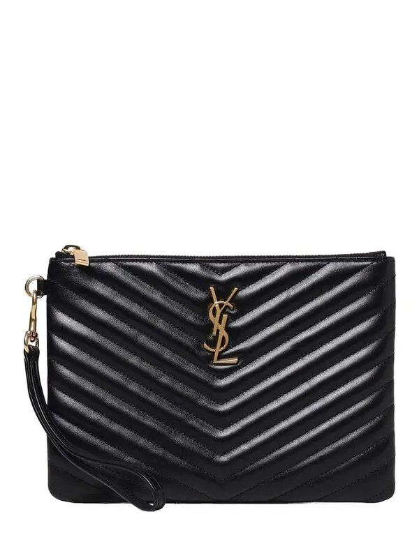 Saint Laurent Cassandre Wrist Pouch - Black