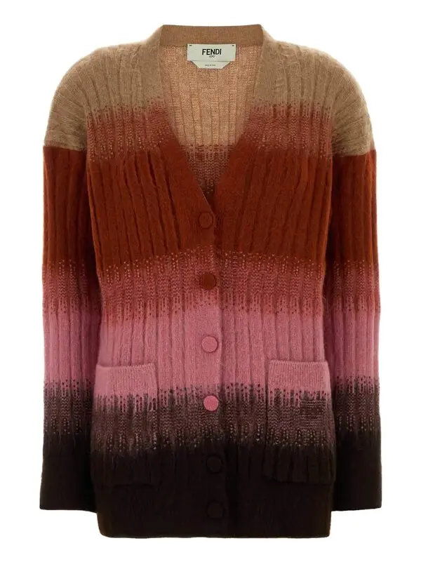 Fendi Stretch Mohair Blend Cardigan - Multicolor