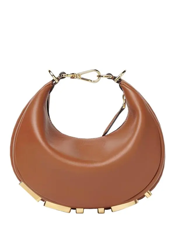 Fendi Fendigraphy Mini Bag In Saddle Leather - Brown