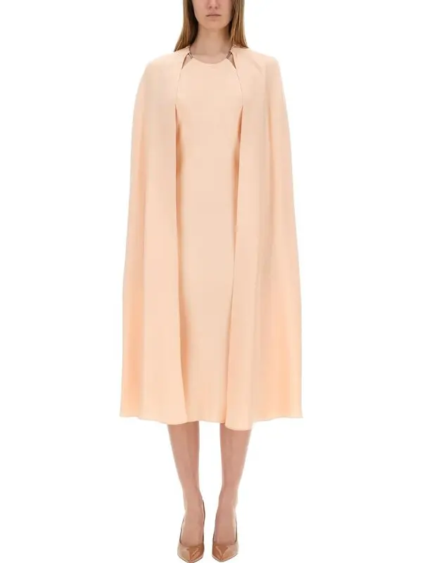 Max Mara Managua Silk Cape Effect Dress - Pink