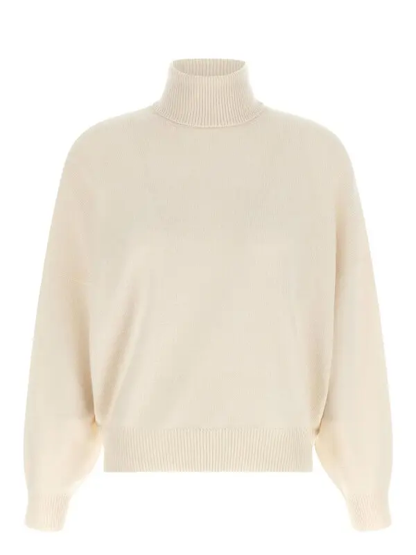 Brunello Cucinelli Cashmere High Neck Sweater - White