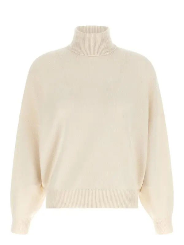 Brunello Cucinelli Cashmere High Neck Sweater - White