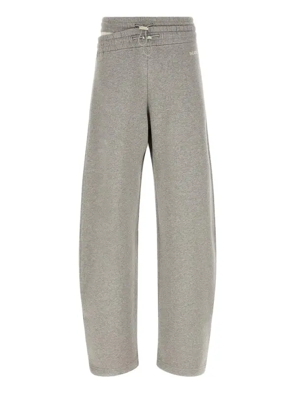 Attico Asymmetrical Double Waist Trousers - Gray